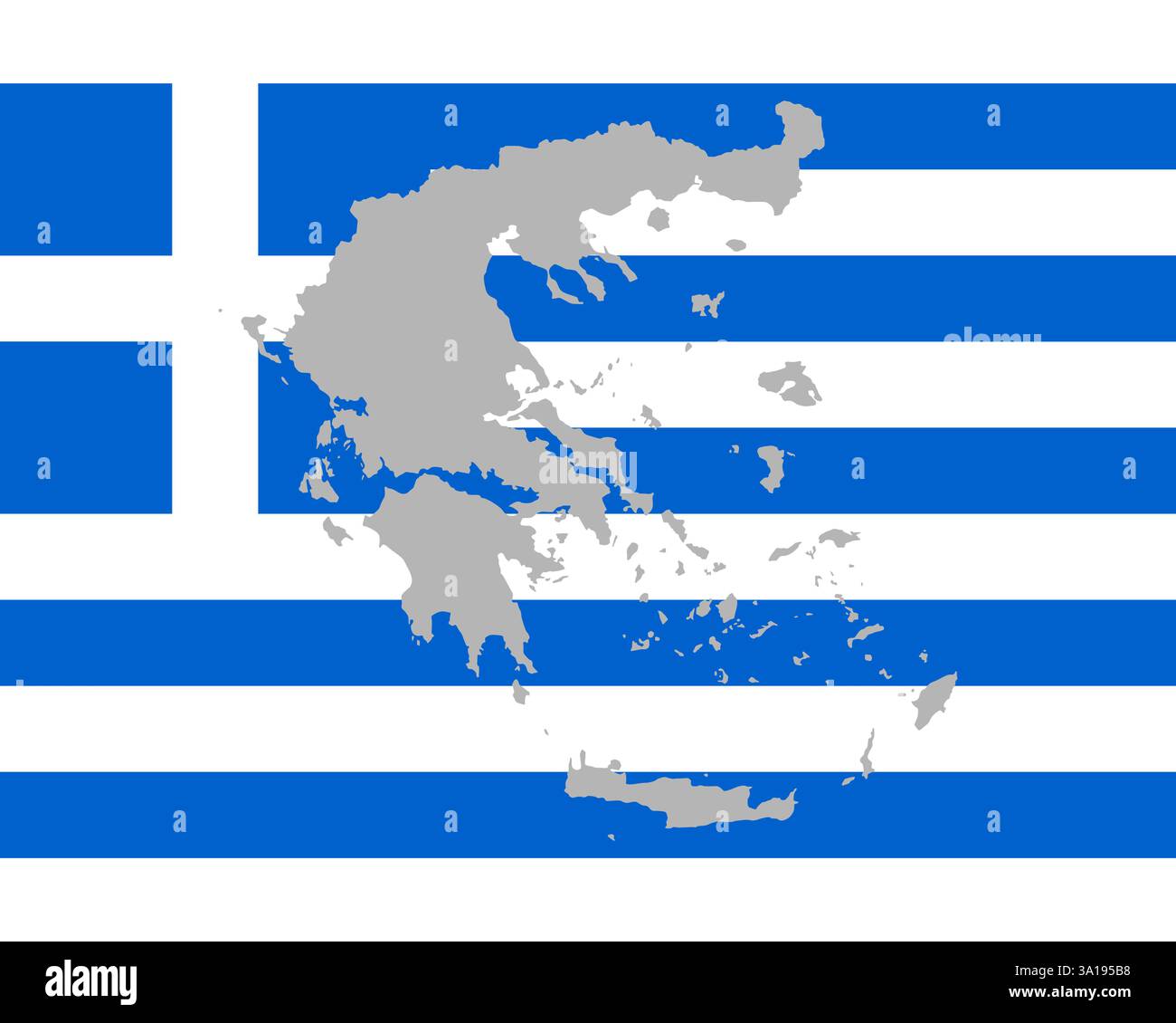 Greece flag in map hi-res stock photography and images - Alamy