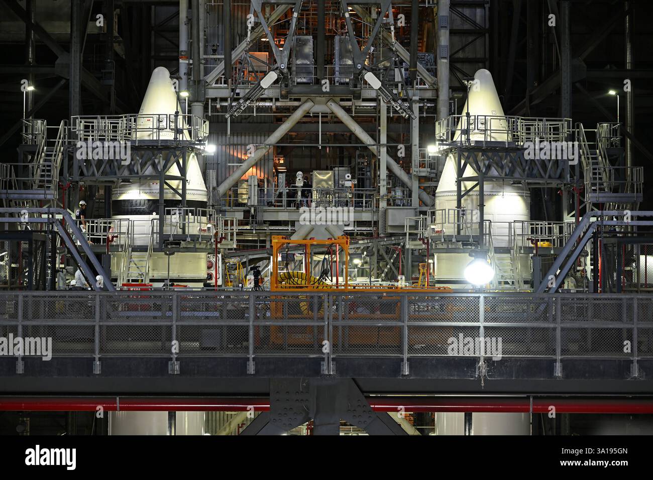 Kennedy Space Center, United States. 07th Mar, 2025. Twin solid rocket ...
