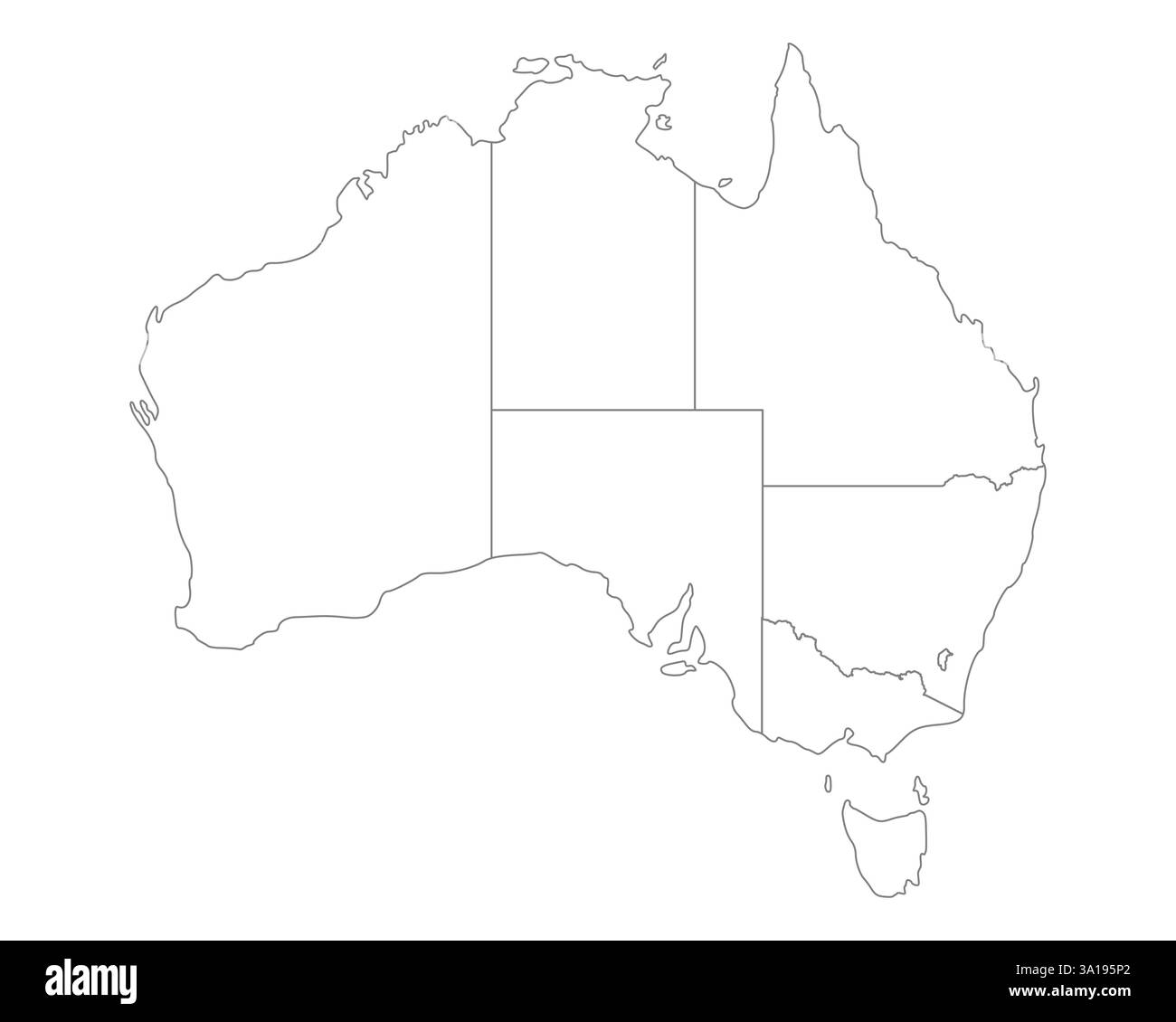 Australia map states Black and White Stock Photos & Images - Alamy