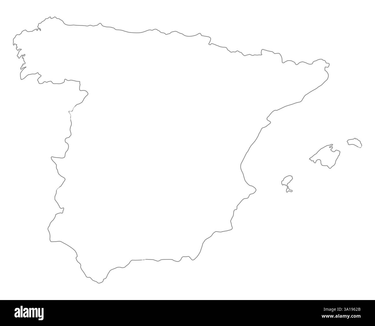 Spain outline map Cut Out Stock Images & Pictures - Alamy