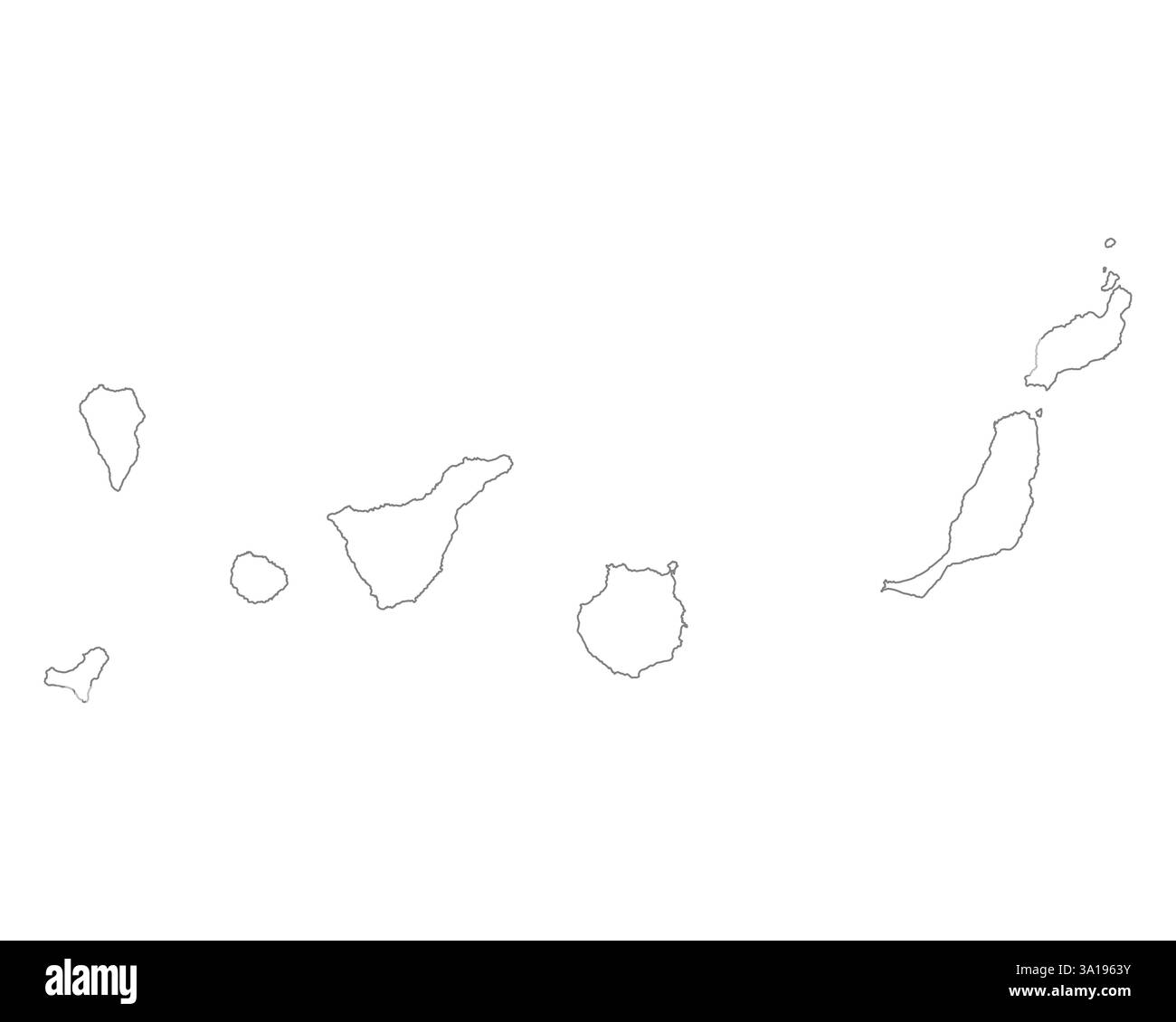 Map of the Canary Islands Stock Photo - Alamy