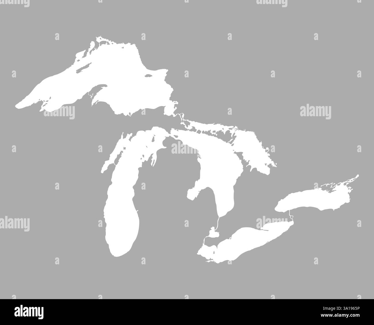 Map of the Great Lakes Stock Photo - Alamy