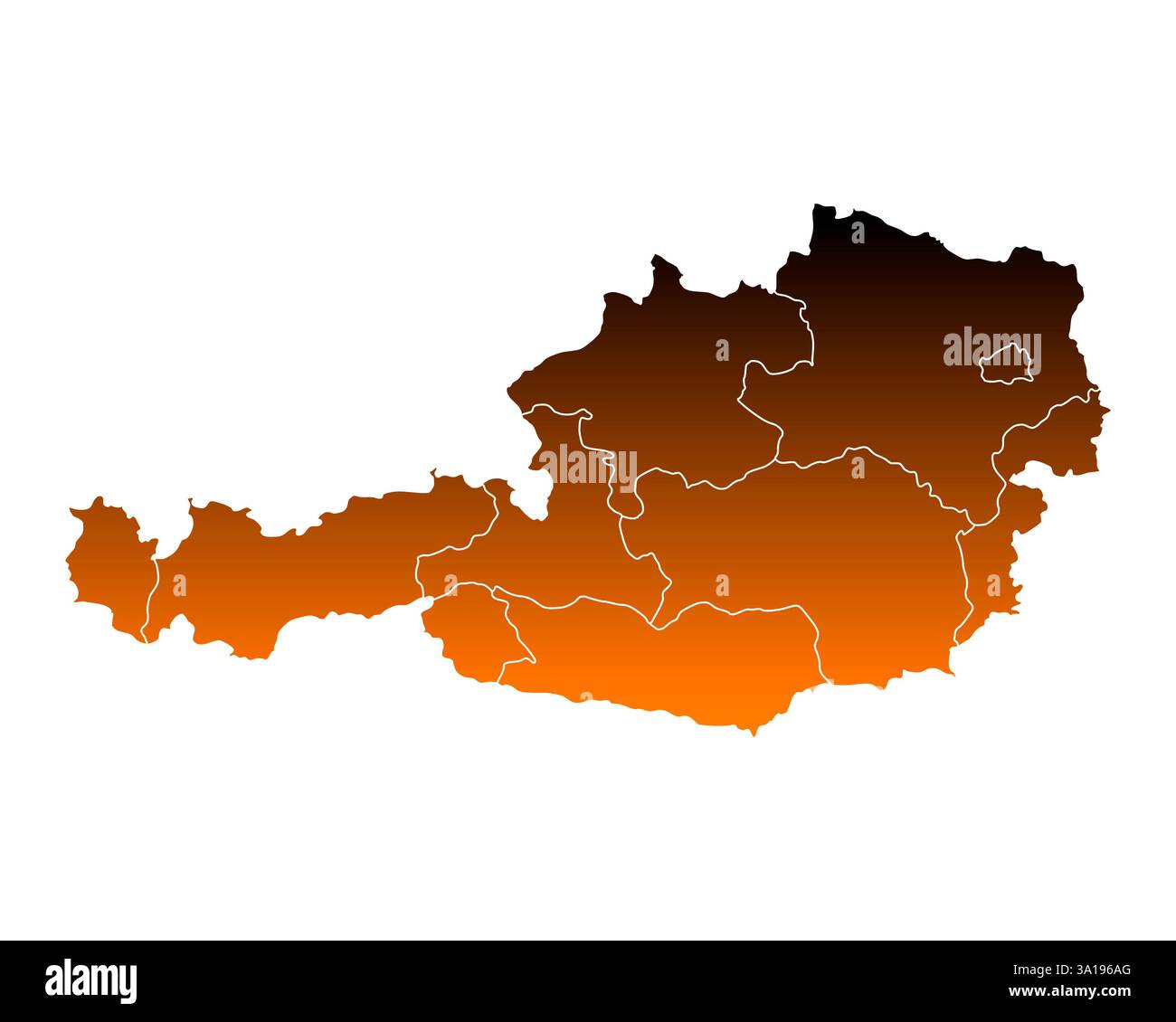 Map of Austria Stock Photo - Alamy