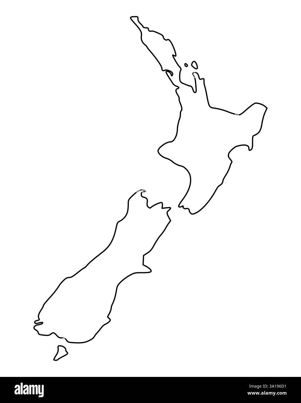 Map of New Zealand Stock Photo - Alamy