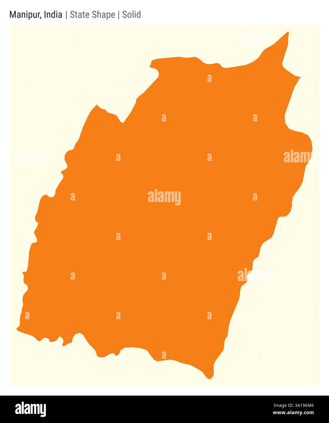 Manipur, India. Simple vector map. State shape. Solid style. Border of ...