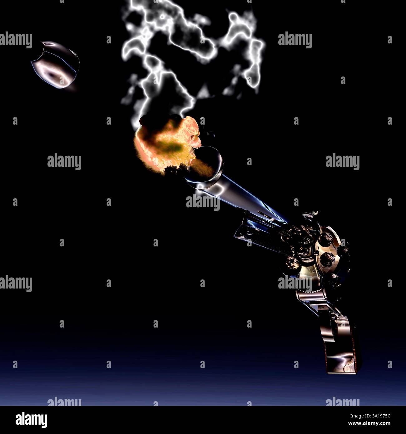 Digital Illustration of a Revolver Stock Photo - Alamy