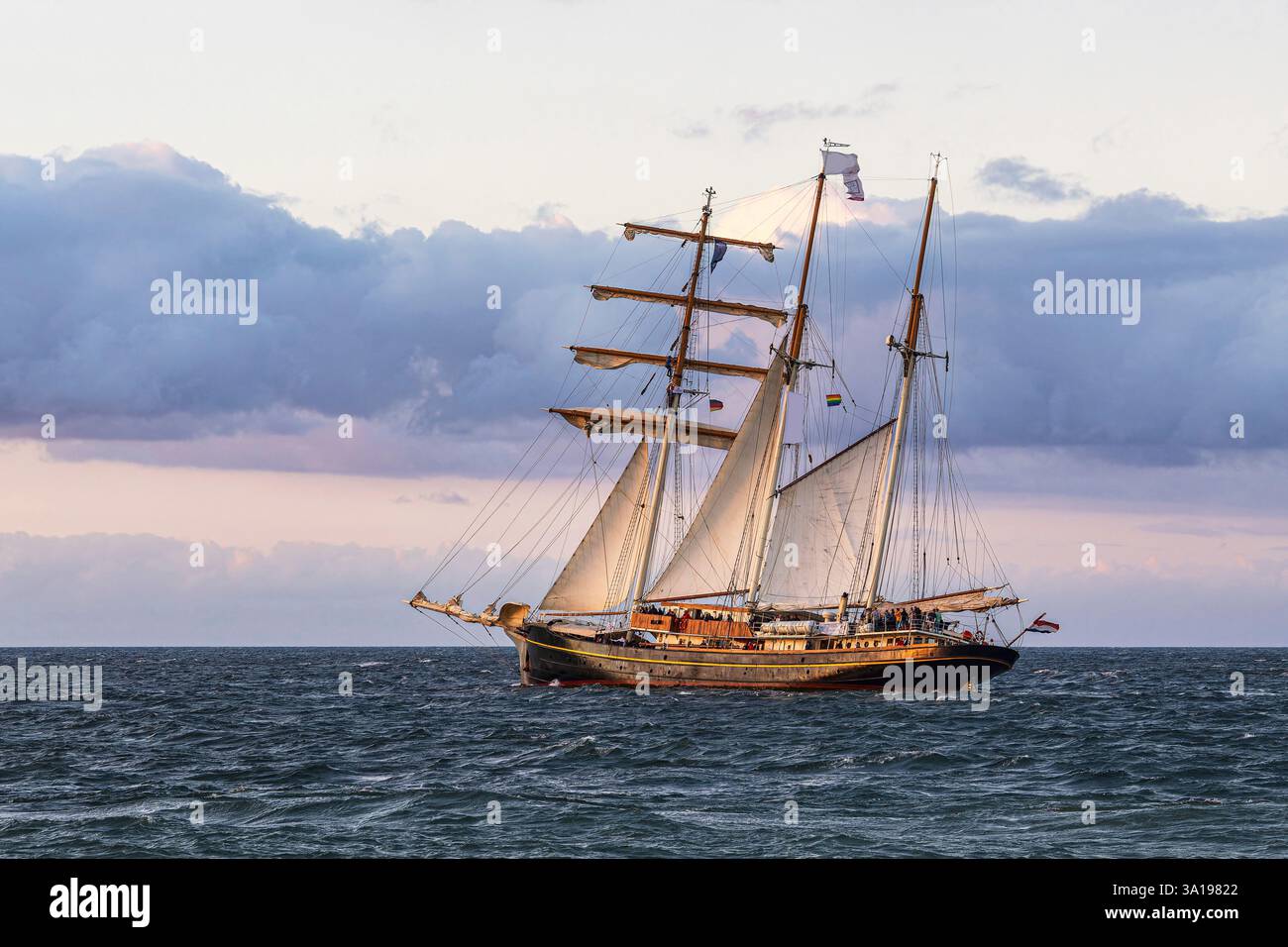 Sailing ship on the Baltic Sea during the Hanse Sail in Rostock Stock ...