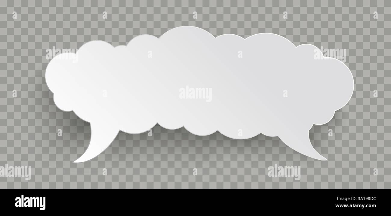 Speech bubble cloud on the checked background Stock Photo - Alamy