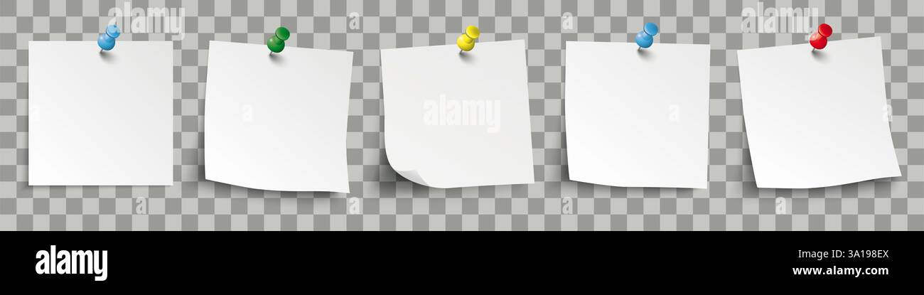 Infographic with white stickers on the checked background Stock Photo ...