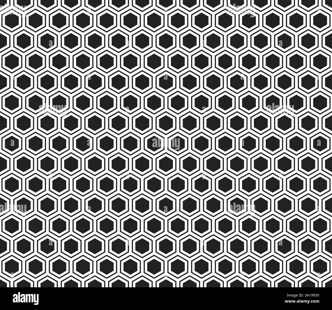 Honeycomb Background. Hexagon mosaic background with inner solid cells. Hexagon cells. Seamless ...