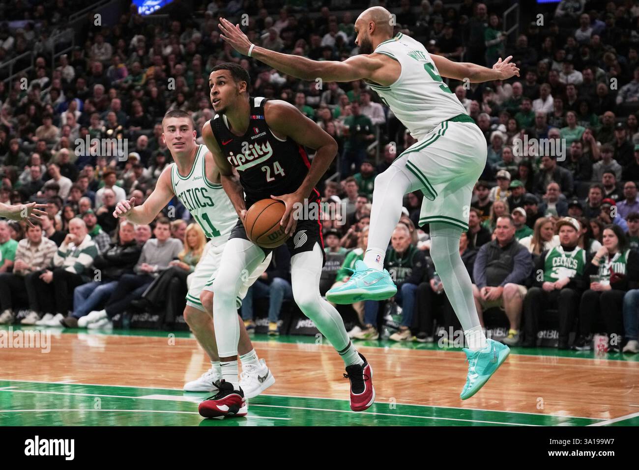 Portland Trail Blazers' Kris Murray (24) during an NBA basketball game ...