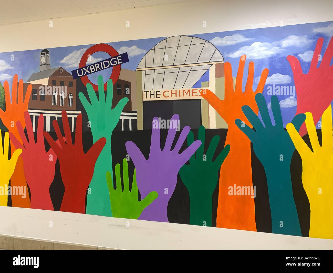 Uxbridge, UK. 7th March, 2025. A colourful mural in Uxbridge. Credit ...