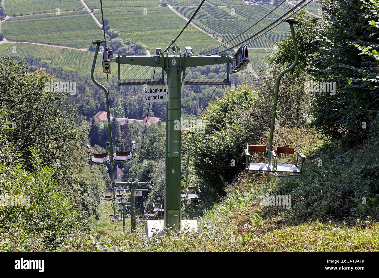 chairlift, Rietburgbahn, Edenkoben, cable car, germany Stock Photo - Alamy