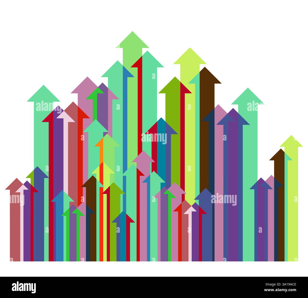 Arrows pointing upwards, illustration Stock Photo - Alamy