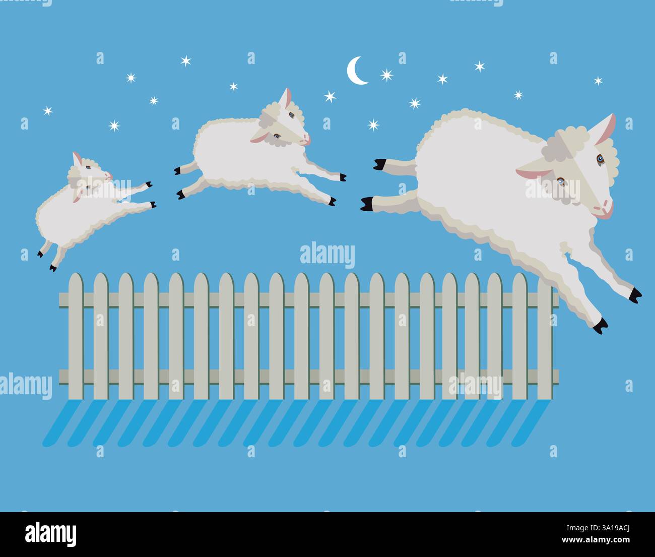 Counting sheep at night Stock Photo - Alamy