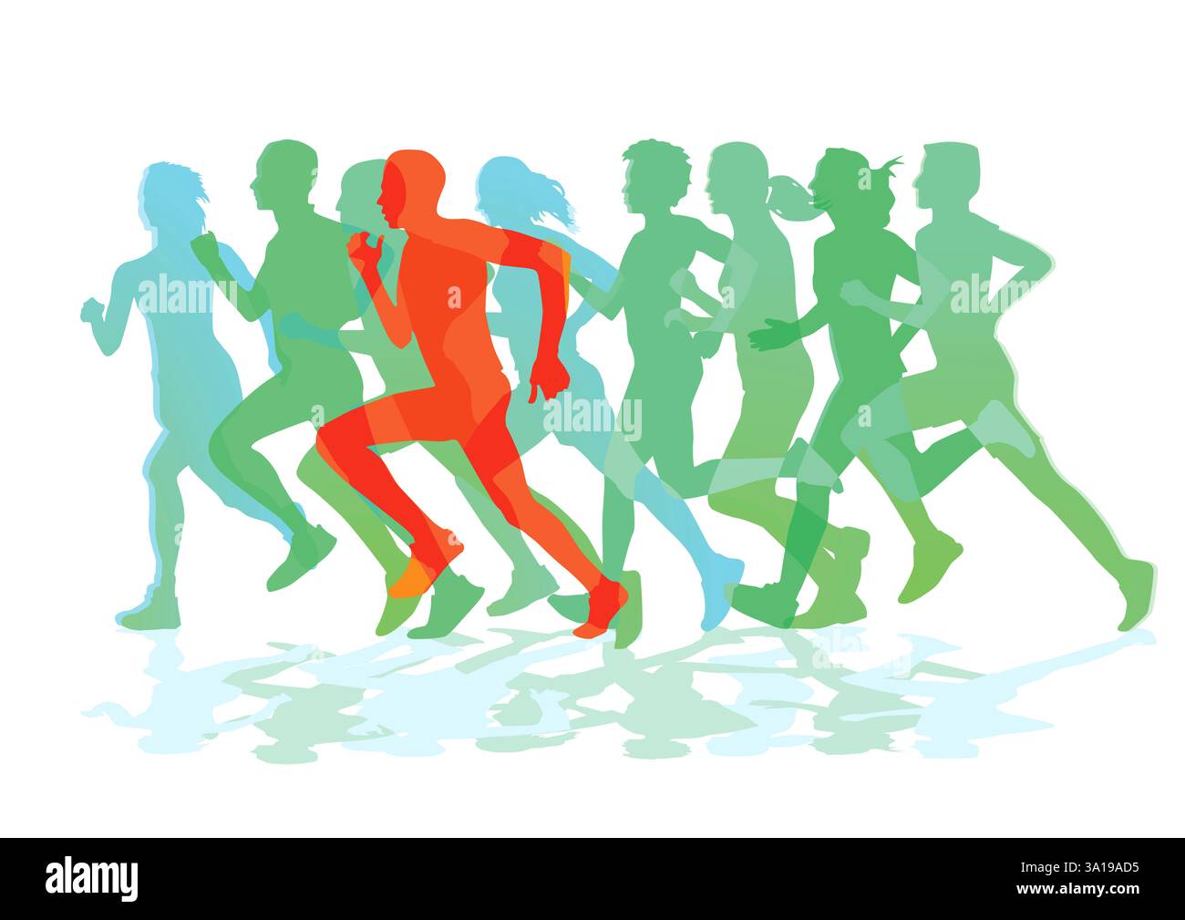 Long distance running race Cut Out Stock Images & Pictures - Alamy