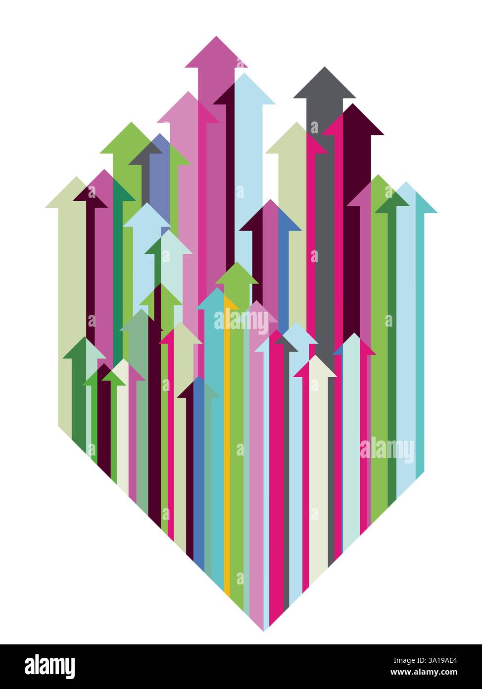 colorful arrow pointing up, illustration Stock Photo - Alamy