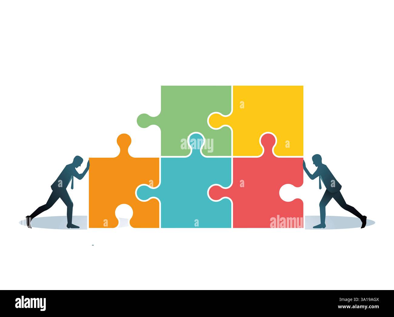 collaborate and push forward, illustration Stock Photo - Alamy