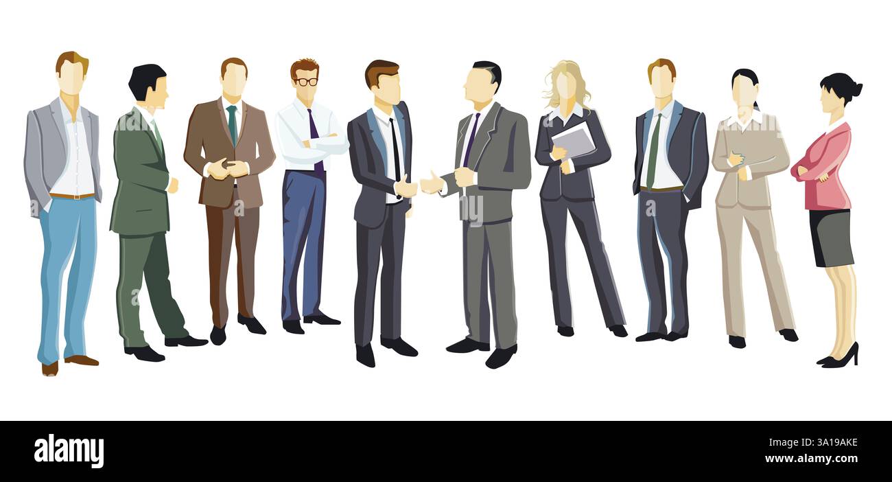 meeting and training, discussion, illustration Stock Photo - Alamy