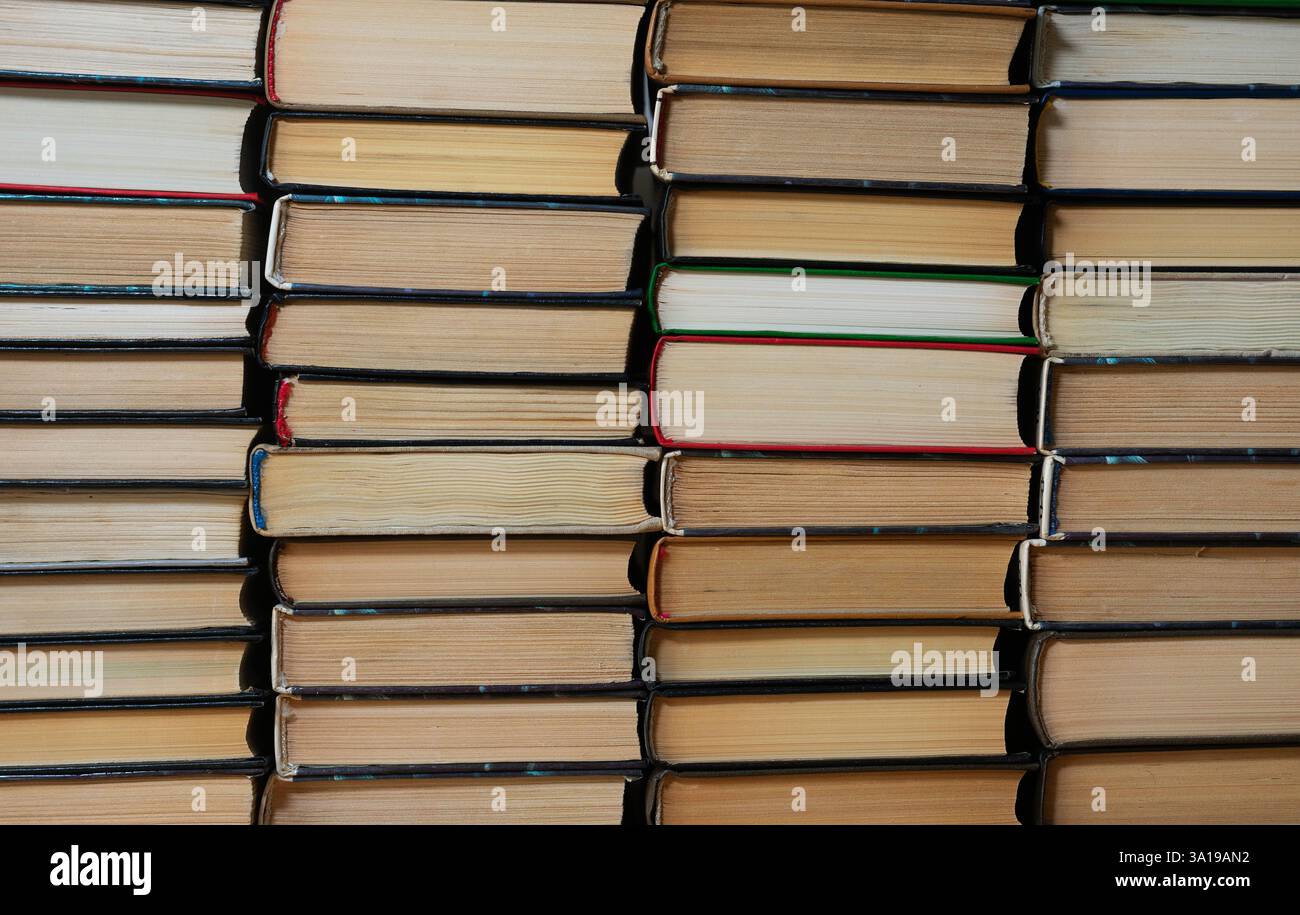Vintage books in the library Stock Photo - Alamy
