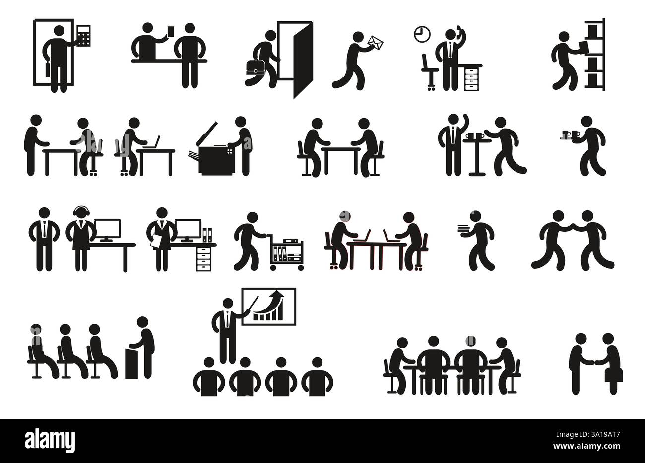 business team working together, pictogram, concept illustration Stock ...