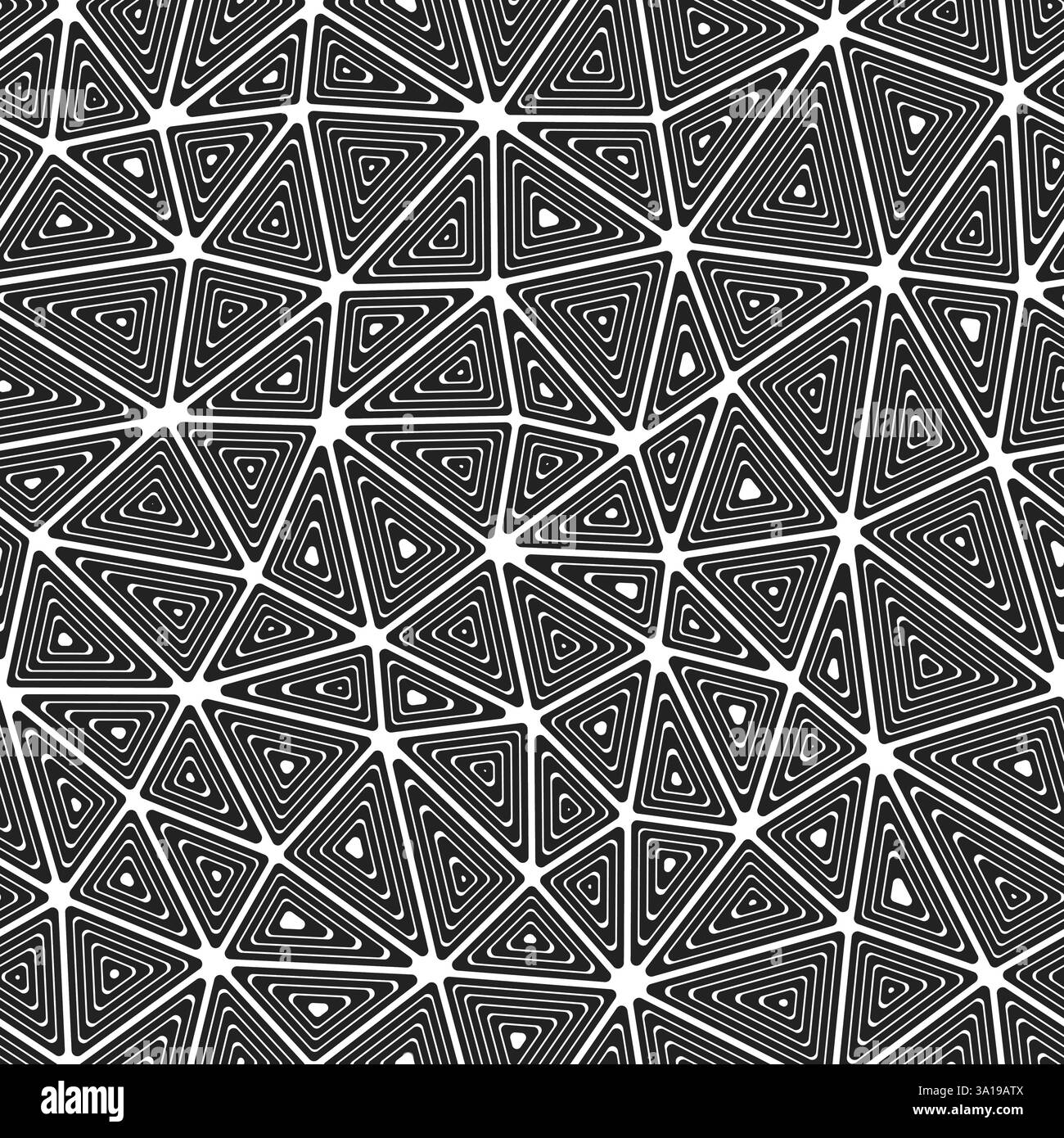 Triangular pattern background. Multiple repeated inner triangles. Medium triangles size. Black ...