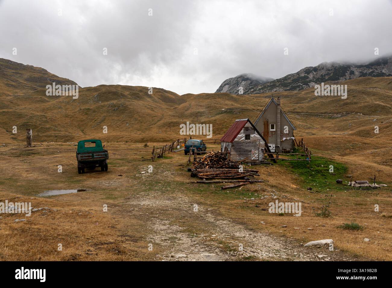 Zabljak, Montenegro - 19 August 2024: Remote house in Durmitor National ...