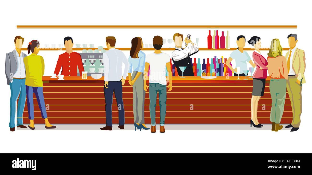 bar with bartender mixing cocktails Stock Photo - Alamy