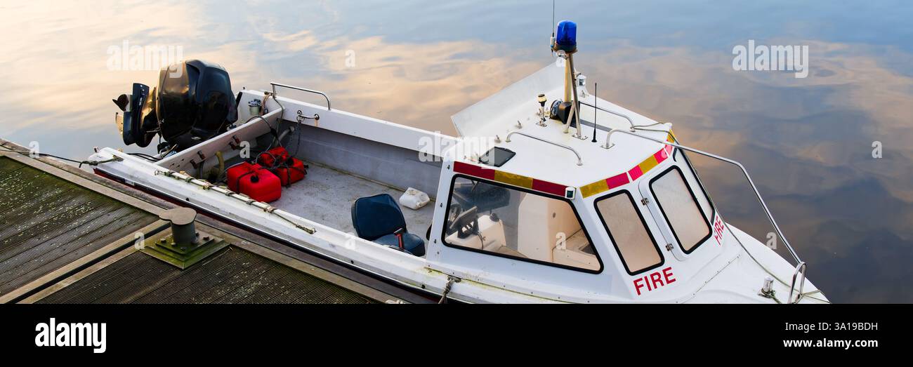 Lifeboat moored on the River Clyde incase of emergency Stock Photo - Alamy