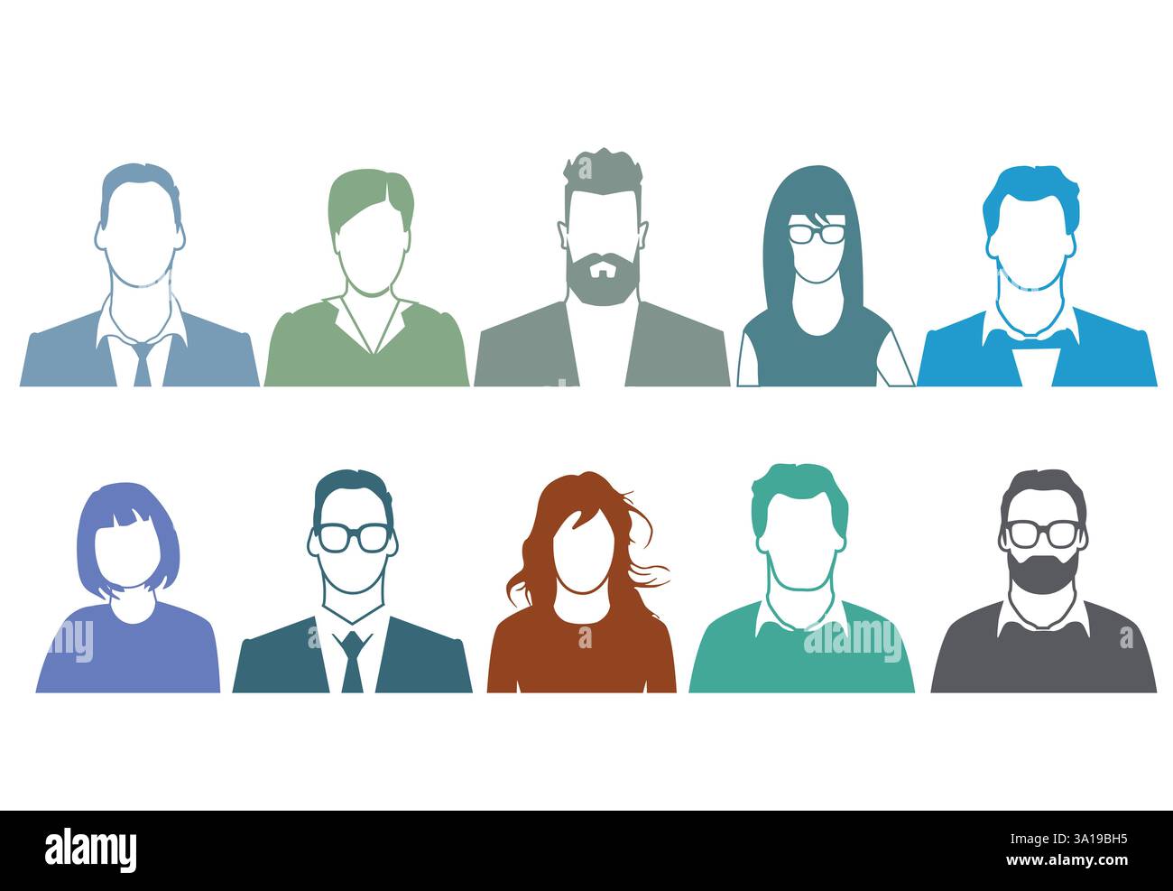 Portrait group people working Cut Out Stock Images & Pictures - Alamy