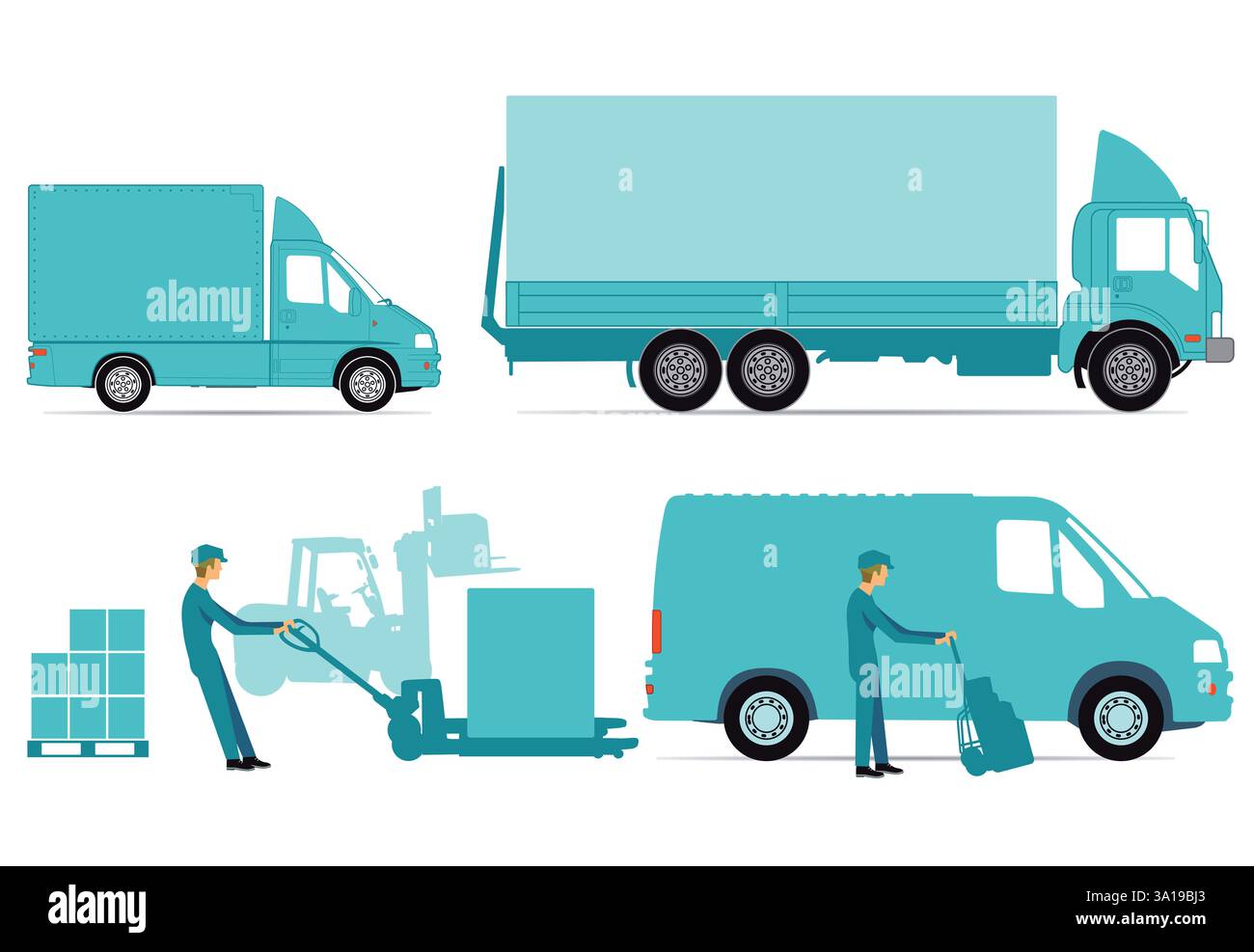 Courier delivering packages delivery Cut Out Stock Images & Pictures ...