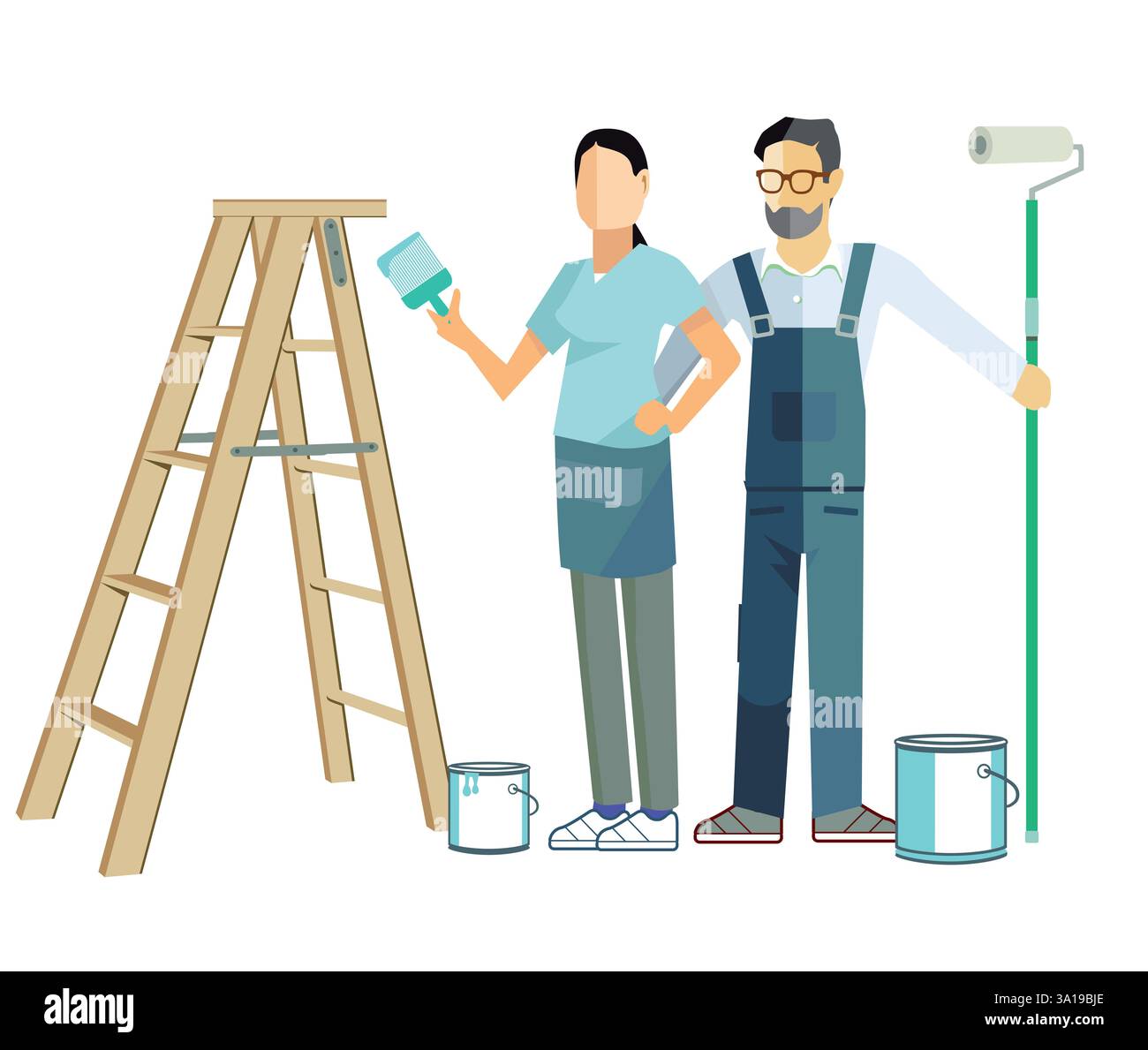 Diy maintenance painting couple hi-res stock photography and images - Alamy