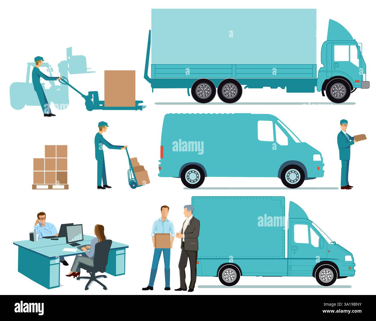Courier delivering packages delivery Cut Out Stock Images & Pictures ...