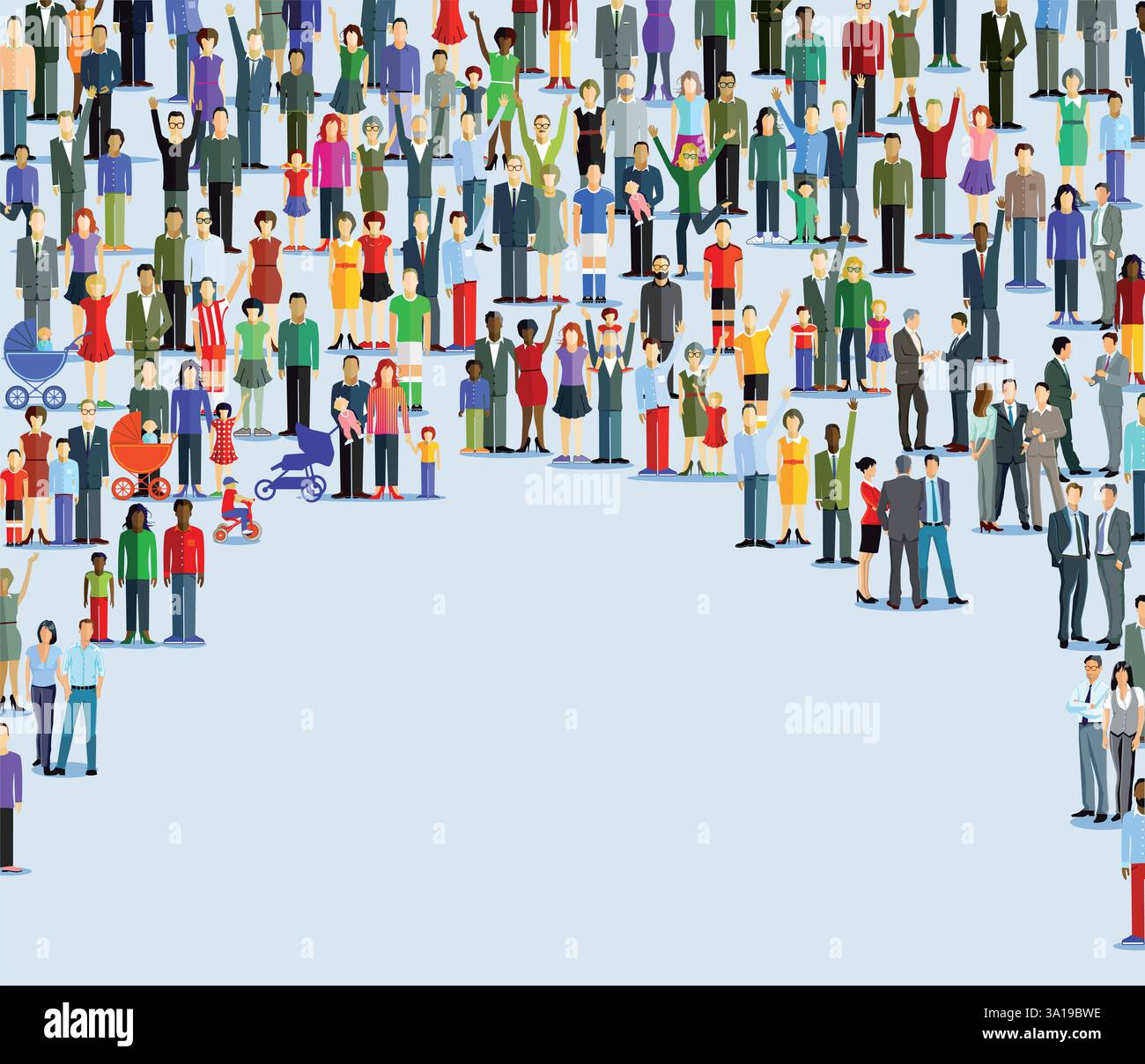 Large crowd gathering in a square Stock Photo - Alamy