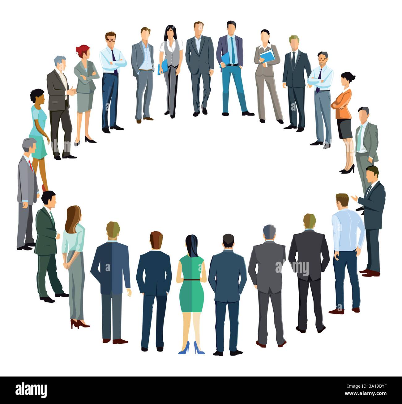 business people forming a circle Stock Photo - Alamy