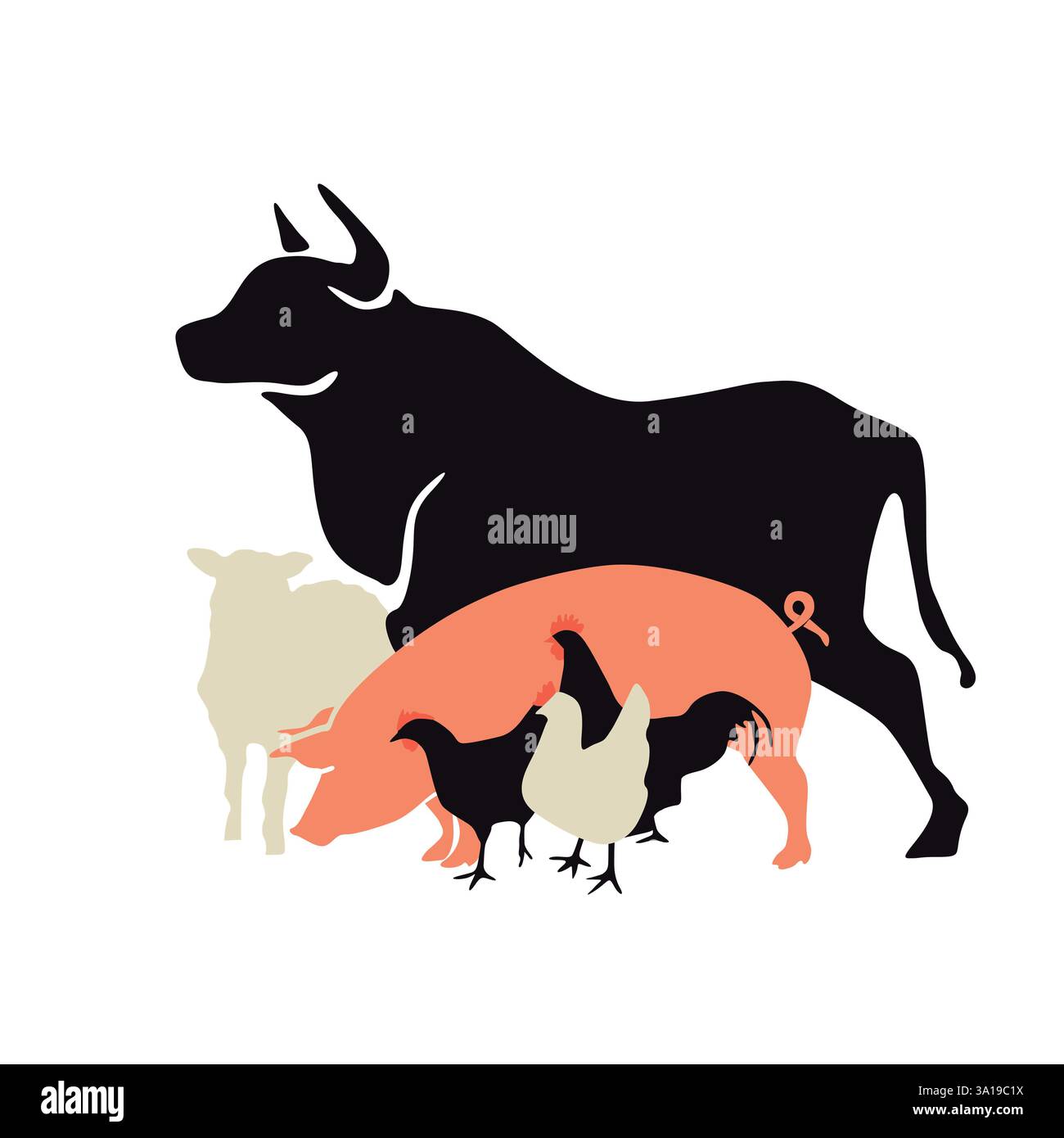 Farm animals chicken pig hi-res stock photography and images - Alamy