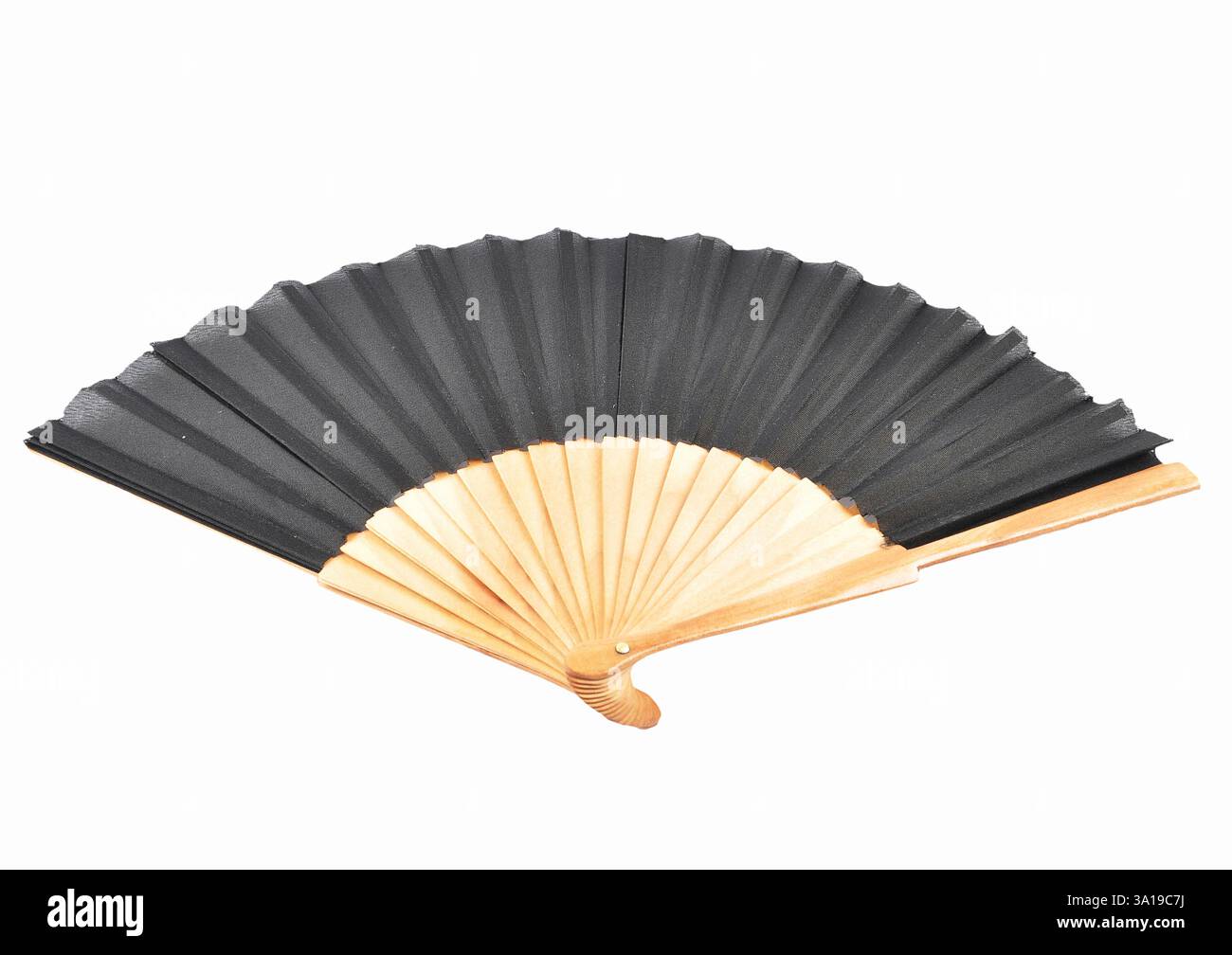 Bamboo hand fan on a white background Stock Photo - Alamy