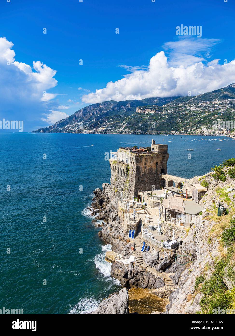Watchtower in Maiori on the Amalfi Coast in Italy Stock Photo - Alamy