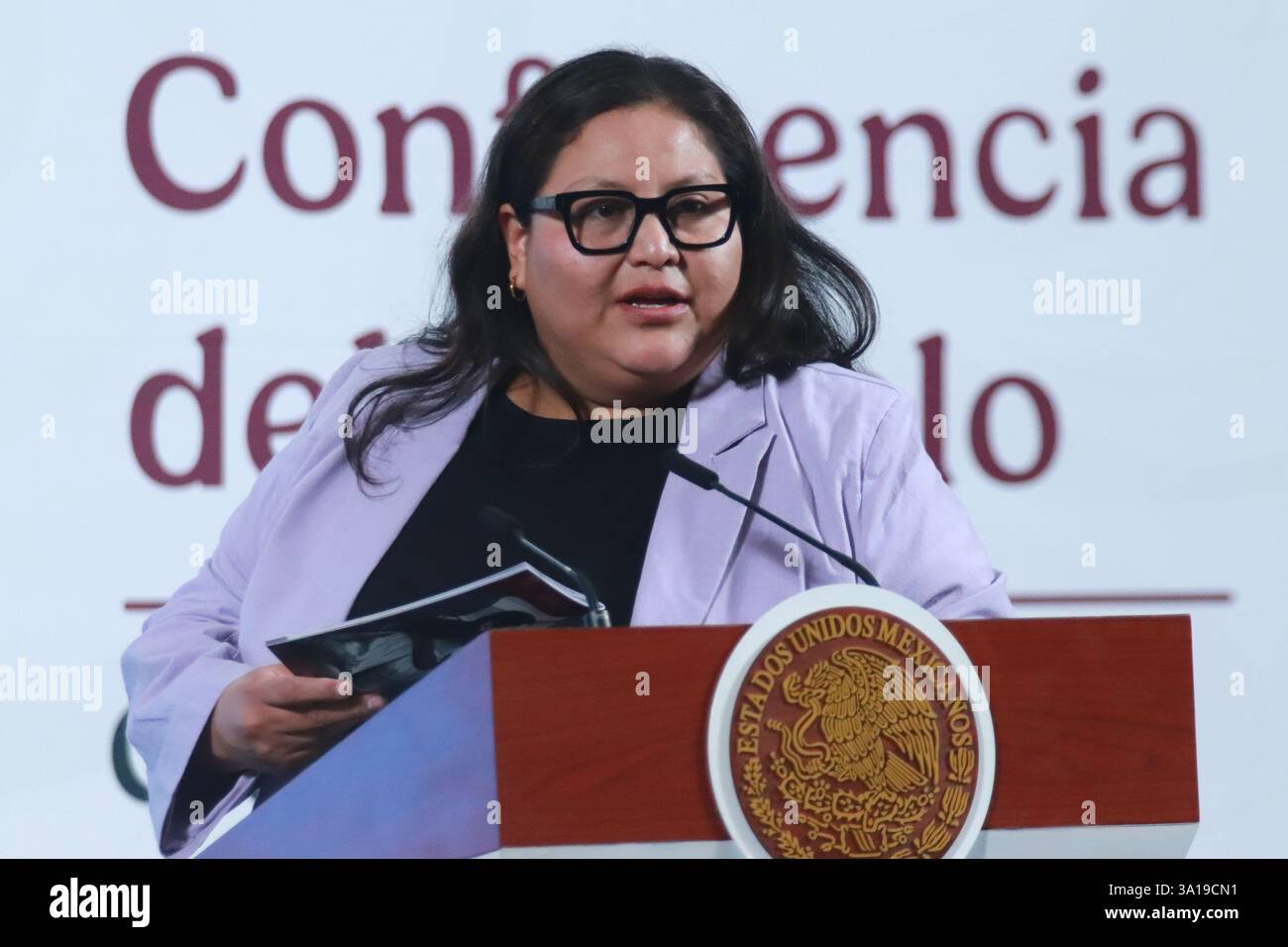 Mexico City, Mexico. 07th Mar, 2025. Citlalli Hernández Mora, Secretary ...