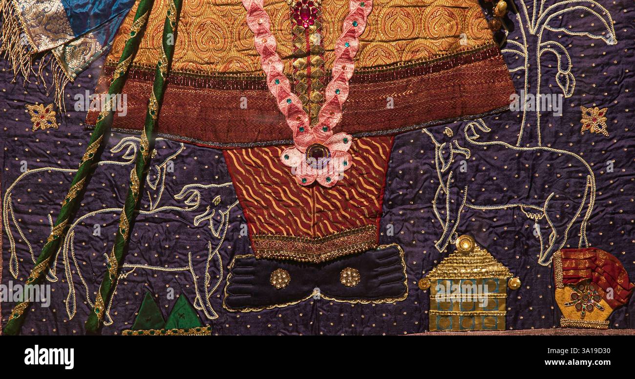 Close-up View On Image Of Krishna Made From Colorful Fabrics And ...