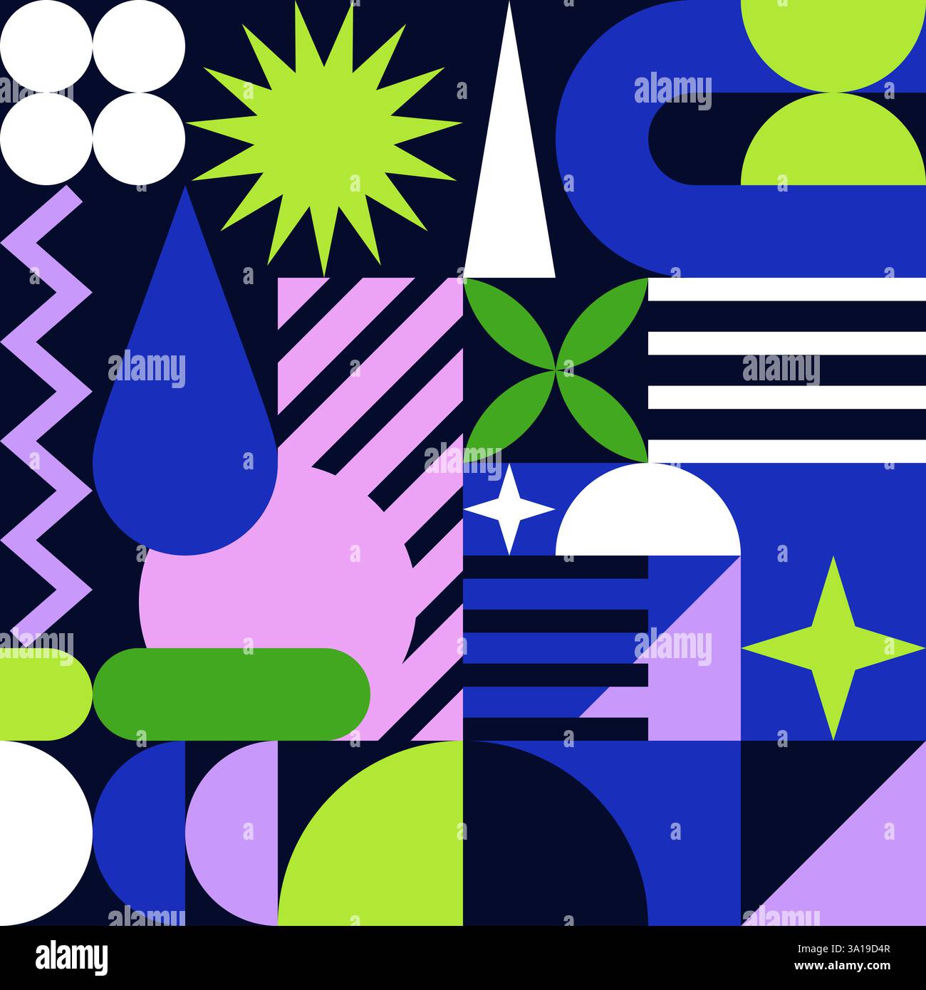 Abstract color block geometric background. Vector print, banner, poster ...