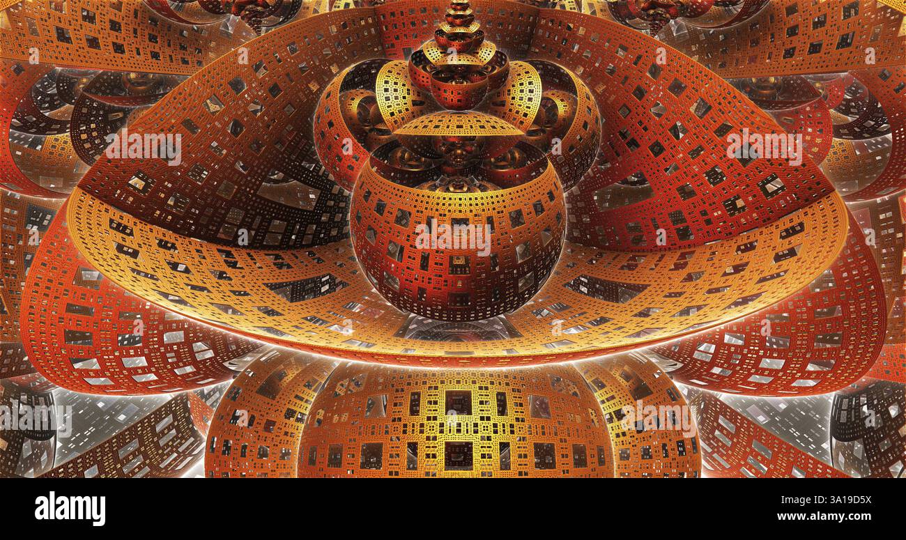 Fractal golden spherical structures hi-res stock photography and images ...