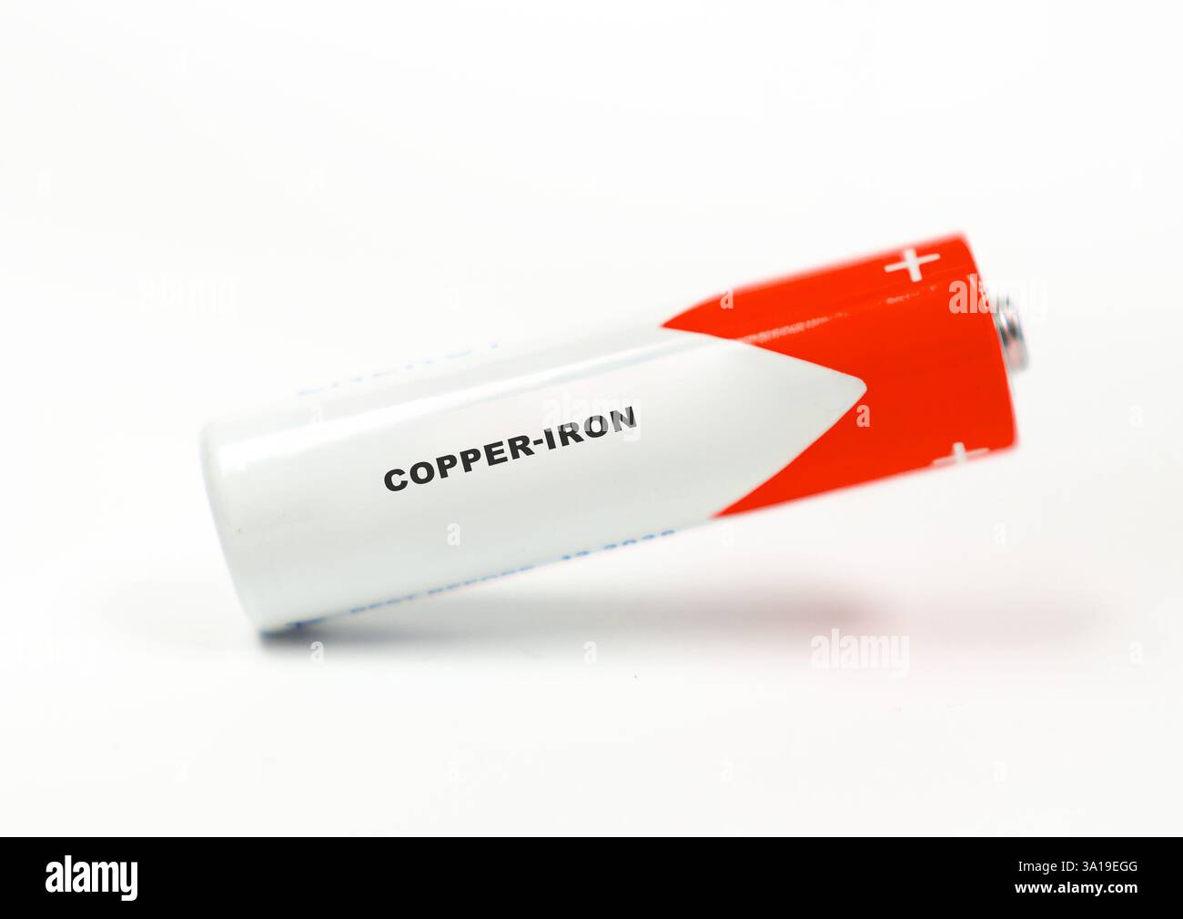 Copper-Iron Early battery for electrochemical applications Stock Photo ...