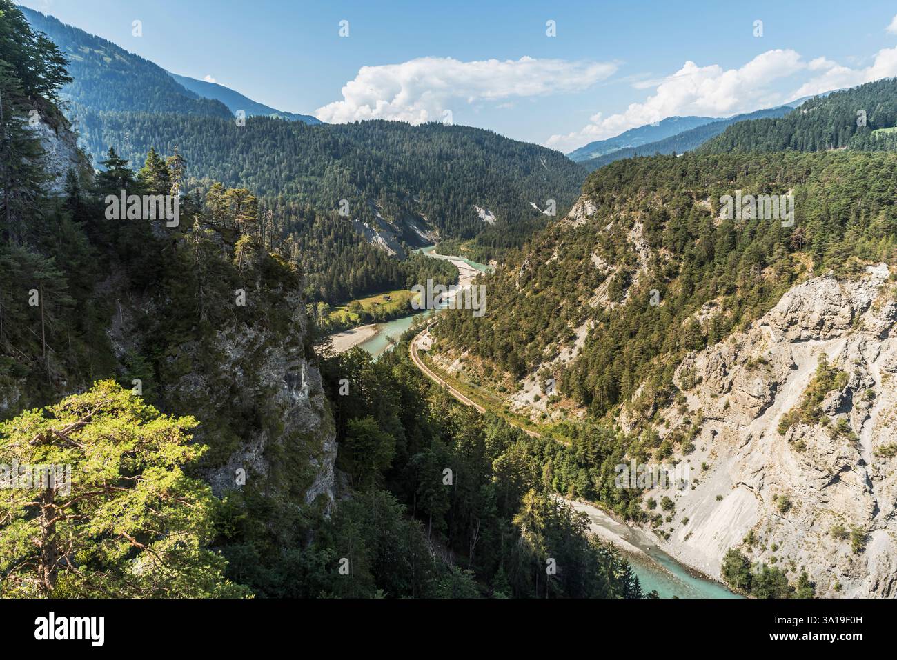 View into the Rhine Gorge, Ruinaulta, viewpoint between Reichenau and ...
