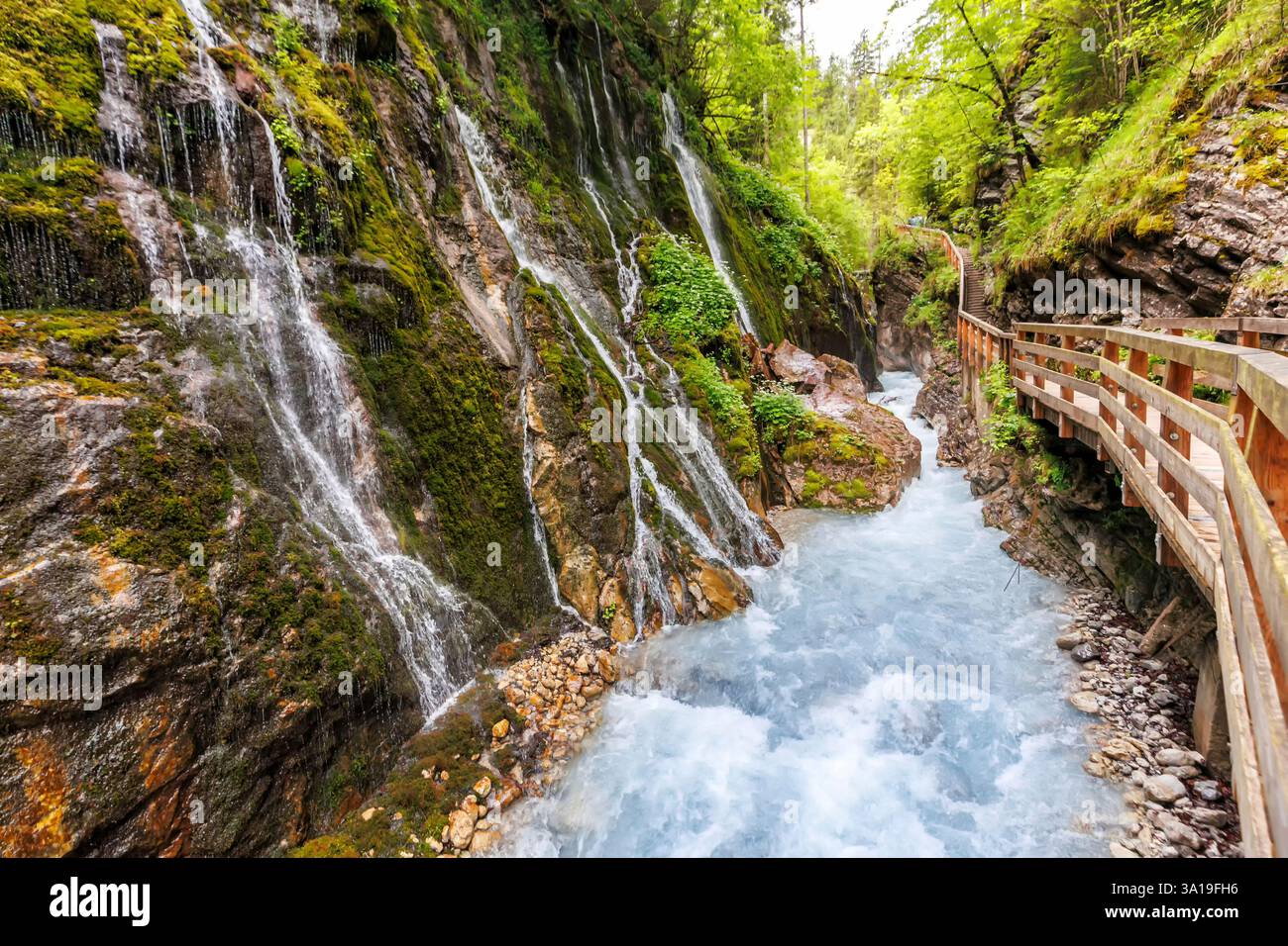 Wimbachklamm gorge in the bavarian alps in ramsau near berchtesgaden hi ...