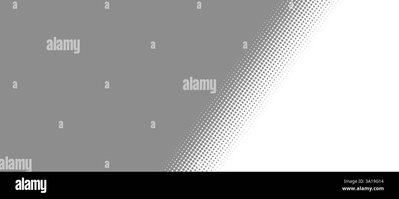 Gray area with diagonal transition from dots to white area Stock Photo ...