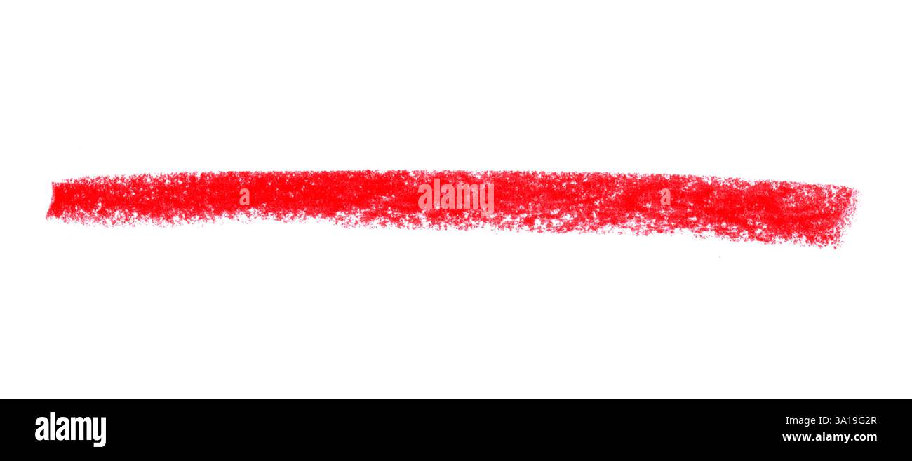 Isolated painted chalk strip with red color Stock Photo - Alamy