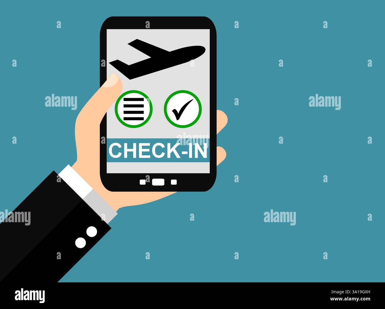 Check in flight illustration hi-res stock photography and images - Alamy