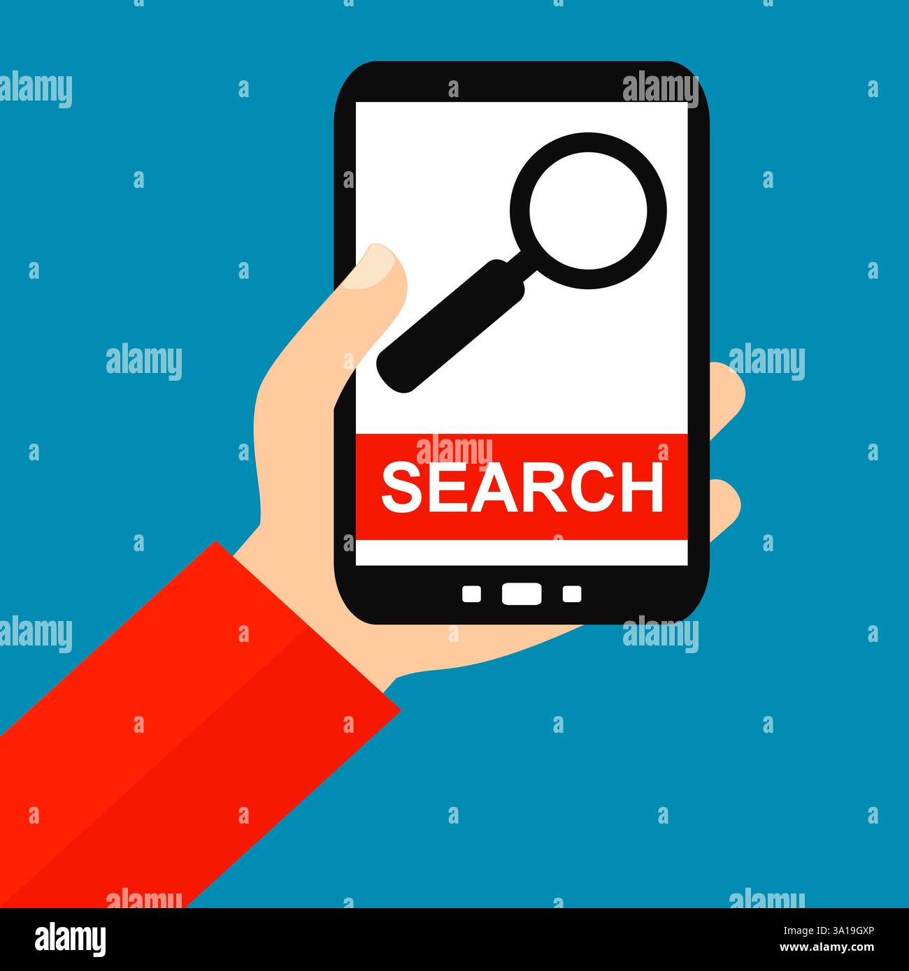 Magnifying glass looking smartphone hi-res stock photography and images ...