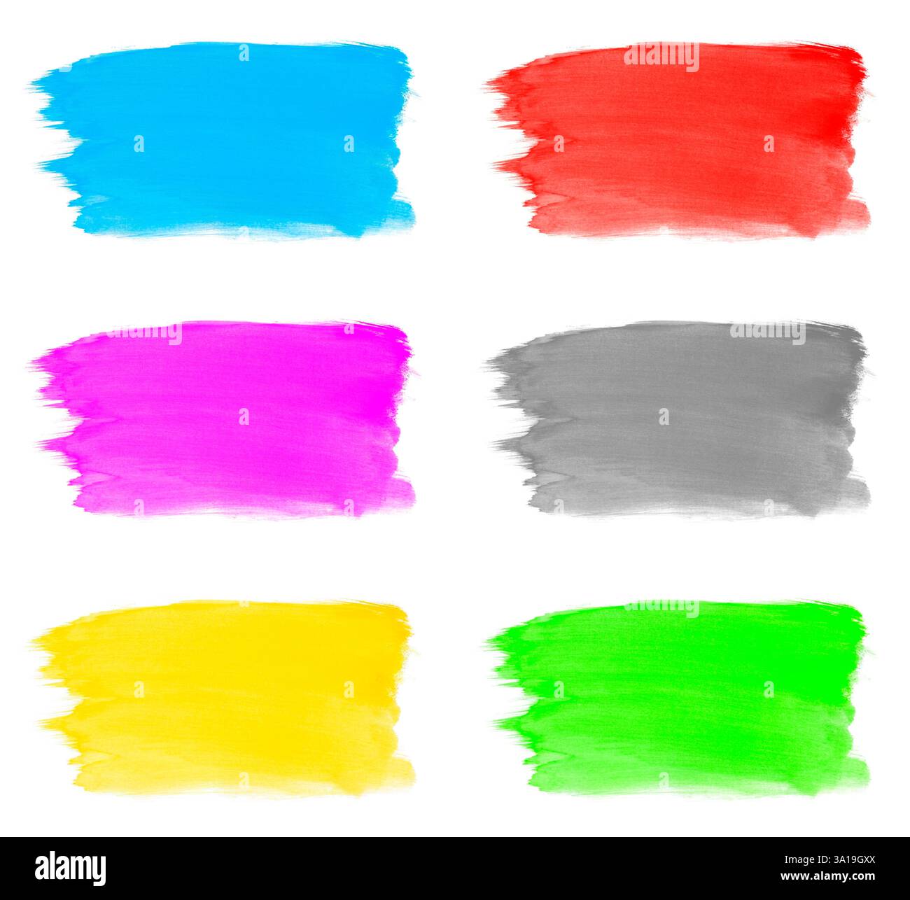 6 hand painted brush backgrounds with different colors hi-res stock ...